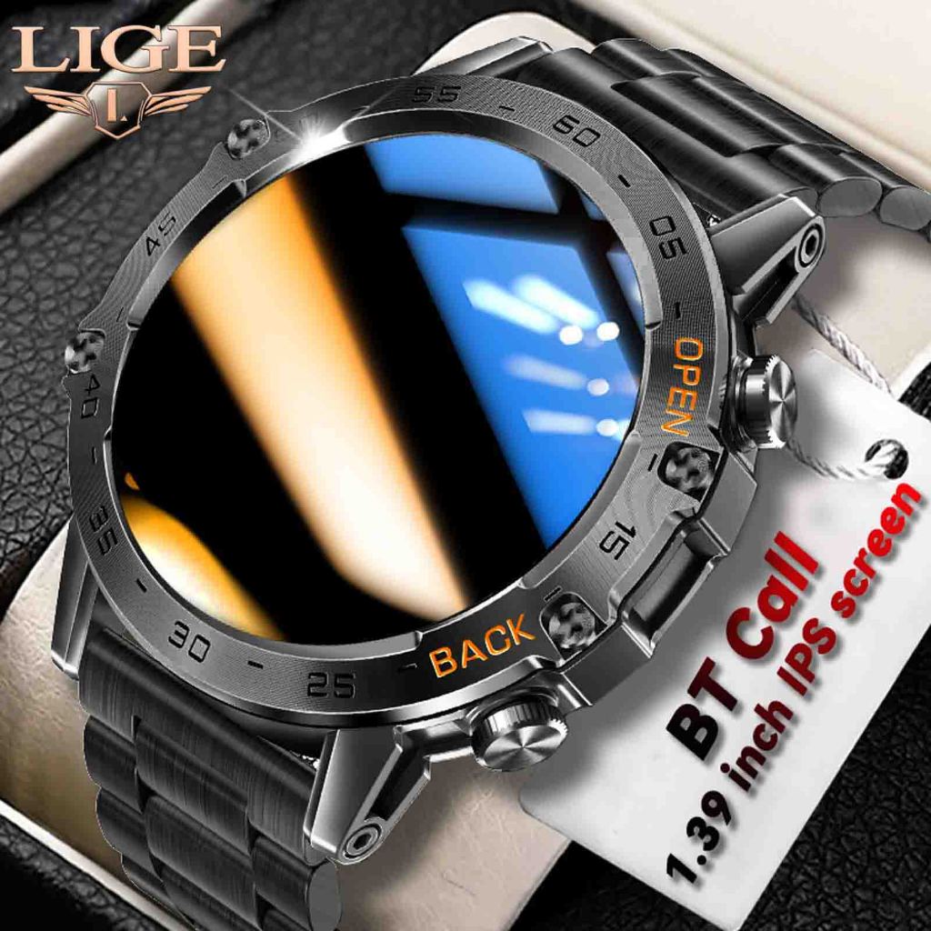 LIGE Full Touch Smart Watch Original Men 100+ Sports Bluetooth Call ...