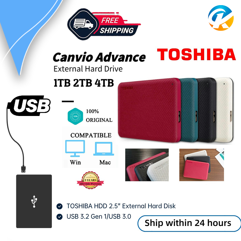 【Fast Ship】Toshiba 2.5'' HDD Canvio Advance External Hard Disk (1TB/2TB ...