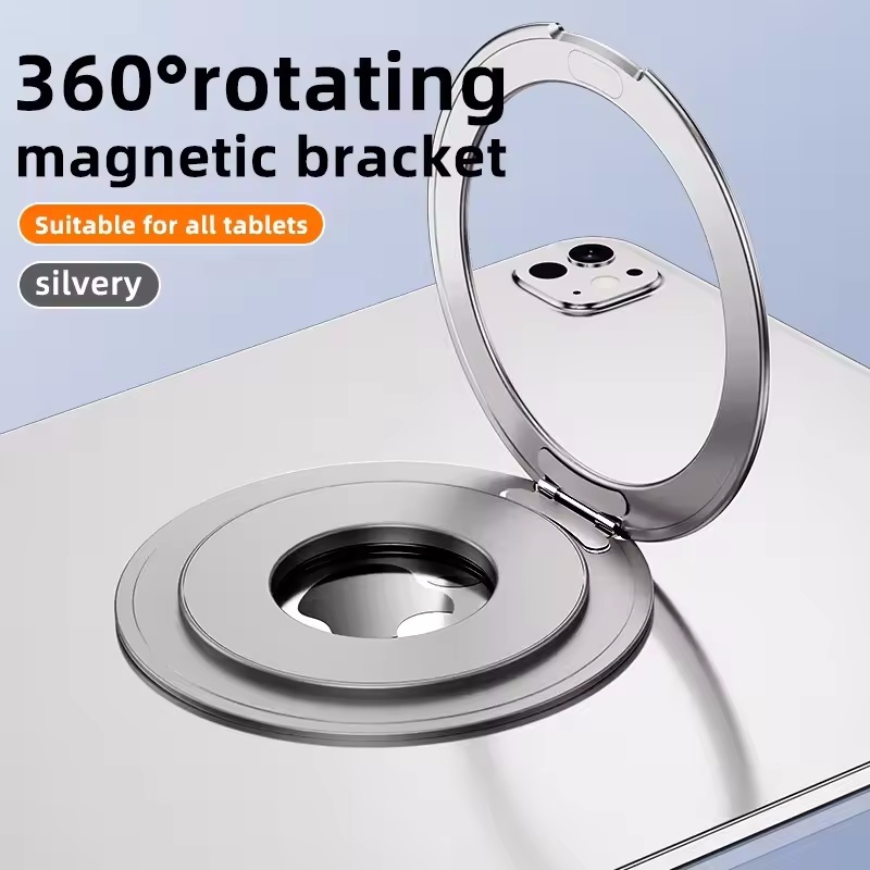 Magnetic Tablet Holder with 360° Rotatable Ring Stand Metal Bracket ...