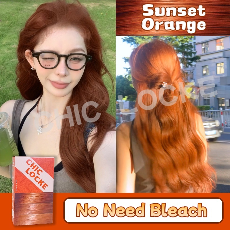 CHIC LOCKE Hair dye, Sunset Orange Hairdye Healthy hair cream, Nature ...