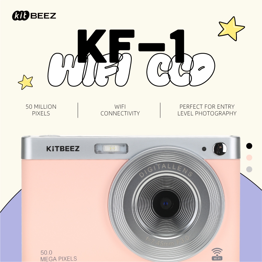 KiTBEEZ KF-1 WiFi Retro CCD Camera 50MP 16X Anti-shake 1080P HD Video ...