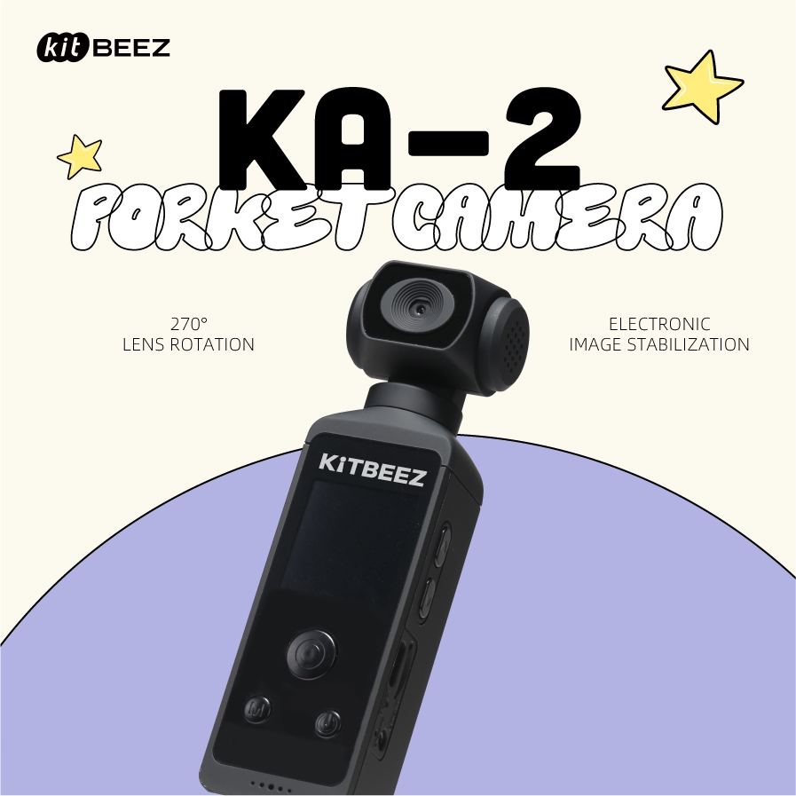 KiTBEEZ KA-2 Pocket WiFi Action Camera 4K 16MP 270° Rotation Waterproof ...