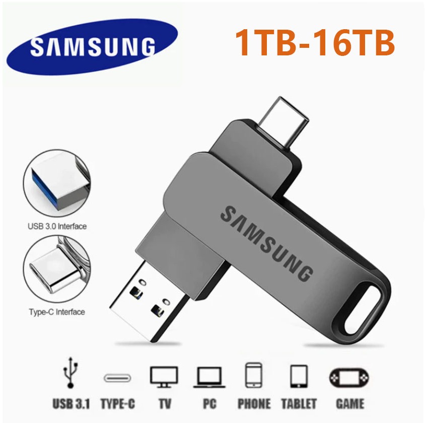 1TB 2TB 4TB 8TB 16TB 2 In 1 Flash Drive High speed Metal USB Flash ...