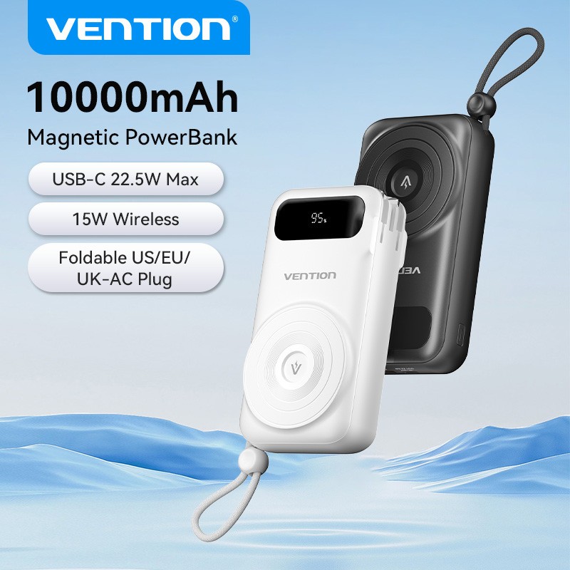 [50% off]Vention 10000mAh Powerbank 15W Magnetic Wireless Charging ...