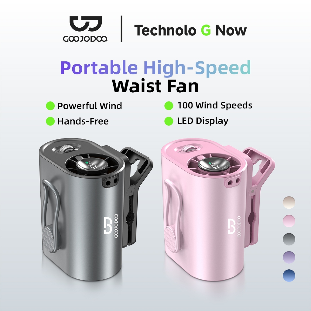 GOOJODOQ Portable Waist Fan Cooling Fan with 11m/s Wind Speed Strong ...
