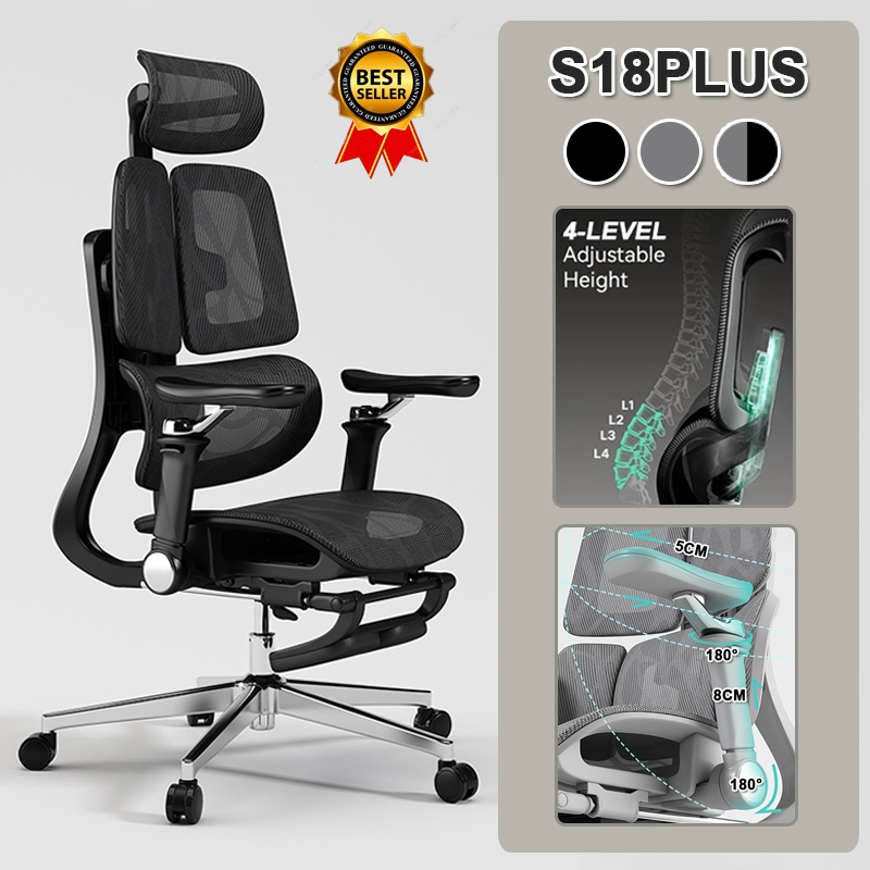 Ergonomic Office Chair Full Mesh Gaming Chair 8D Mechanical Arm Tilt ...