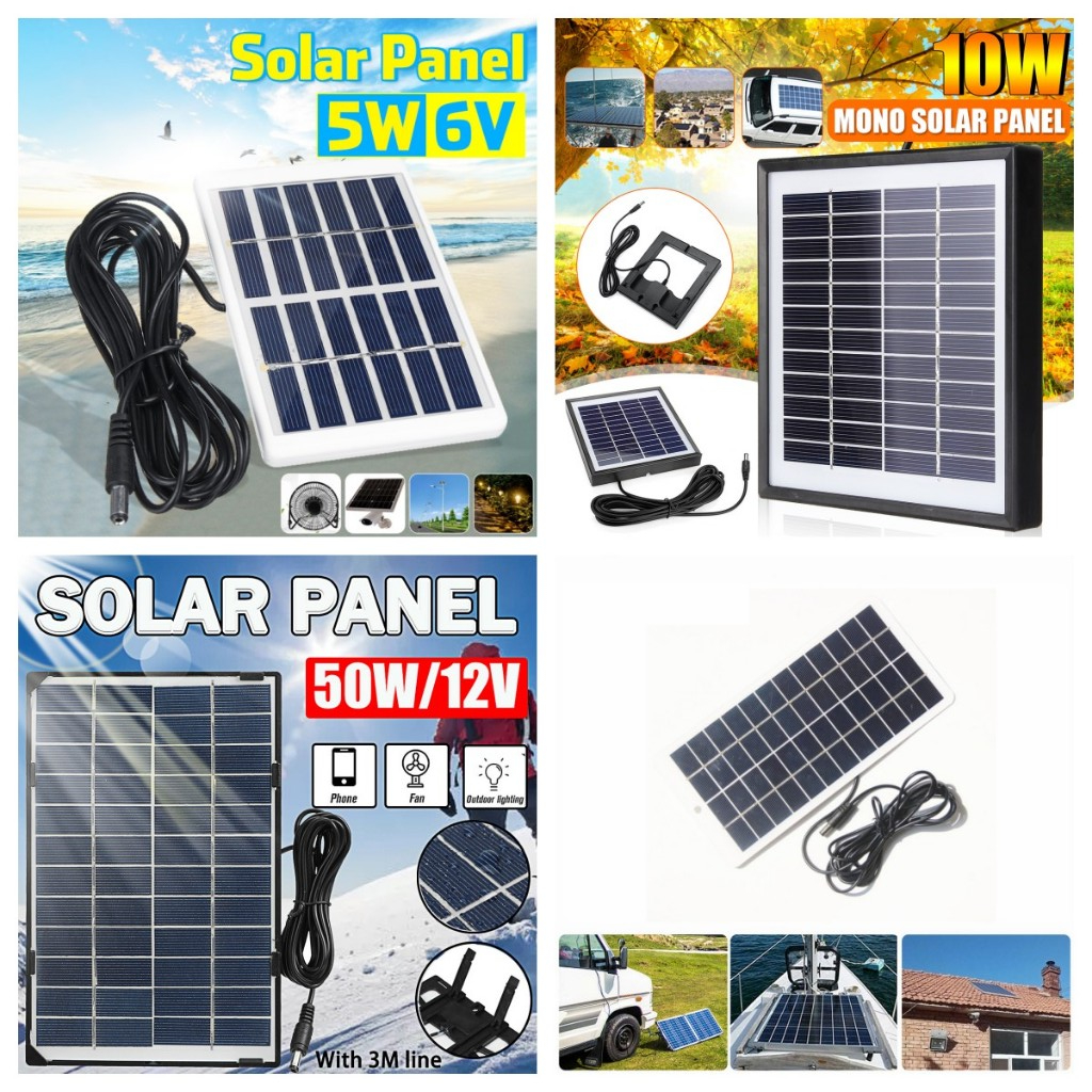DC Solar Panel Board Outdoor 12V 10W 35W 50W 6V 5W 5V 50W Portable ...