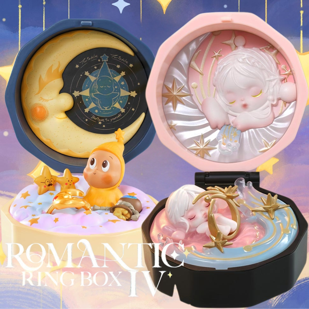 Romantic Ring Box Series 4 Scene Sets Blind Box Skullpanda LABUBU MOLLY ...