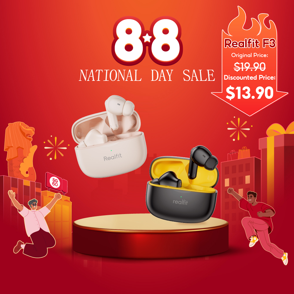 Realfit F3 Bluetooth Headphones Noise Canceling Sports Headphones -38db ...