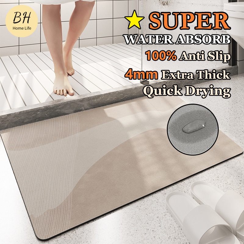 [BH] Japanese Plain Floor Mat Highly Absorbent Diatomite Mat Non Slip ...