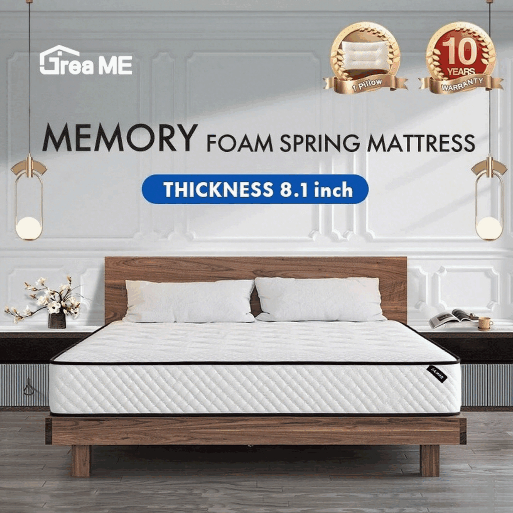 10Years Warranty 8.1inch Memory Foam Spring Mattress Ergonomic matress ...
