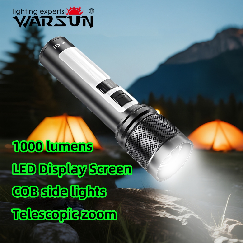 WARSUN ID7 Flashlight Zoomable Super Bright 1000 Lumens Waterproof ...