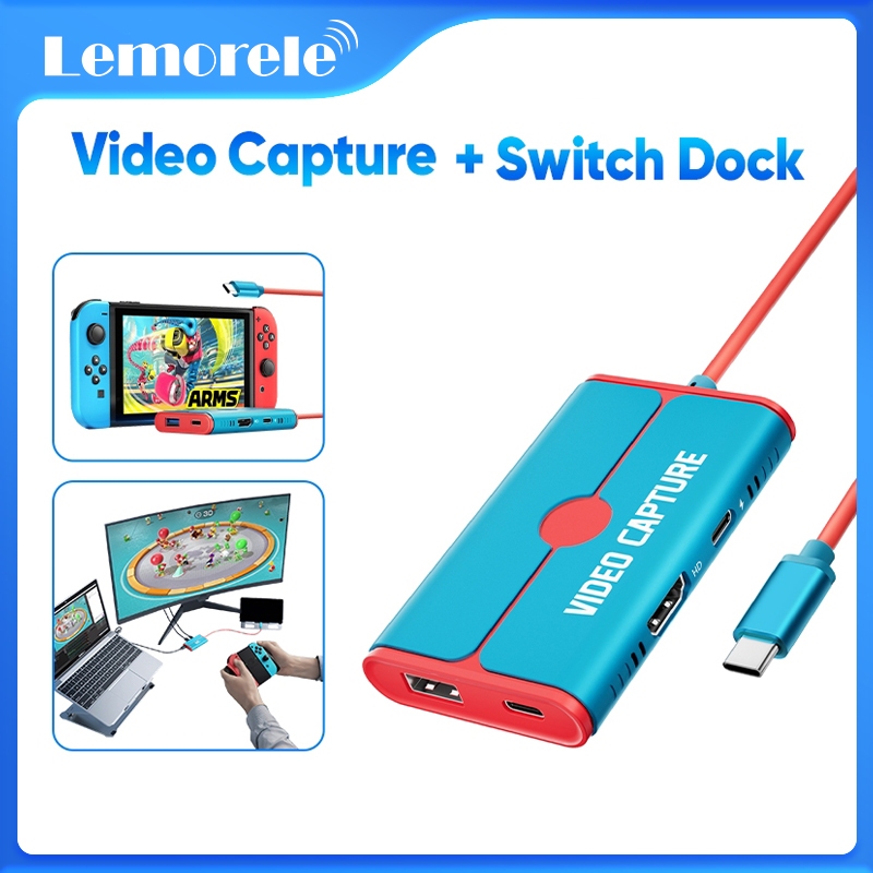 Lemorele Video Capture Card Nintendo Switch Dock Usb C Game Capture ...
