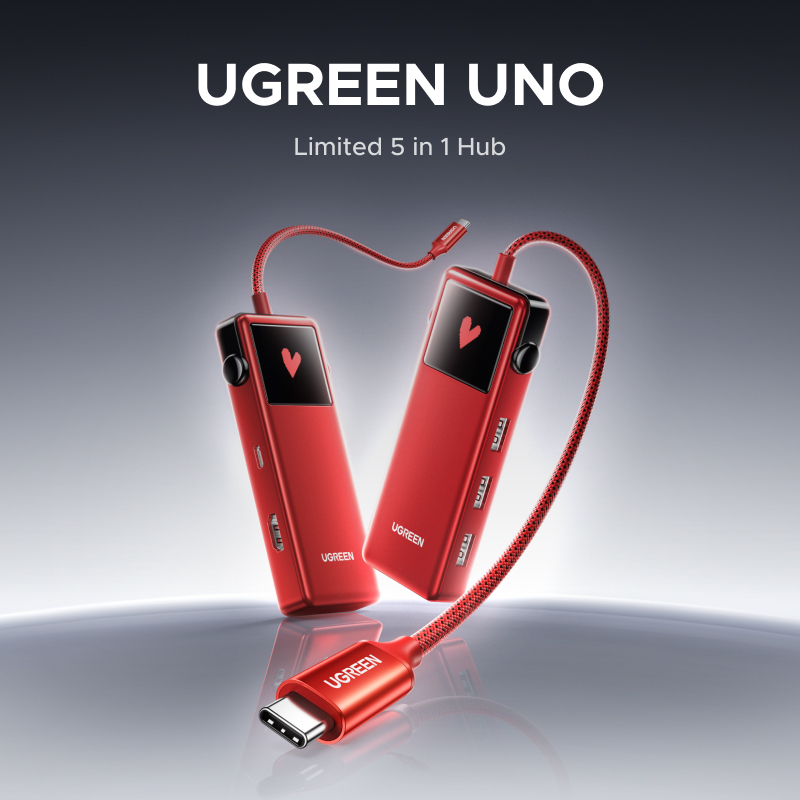 UGREEN UNO 5-in-1 USB-C HUB Red Color Surprise Red Type C Docking ...