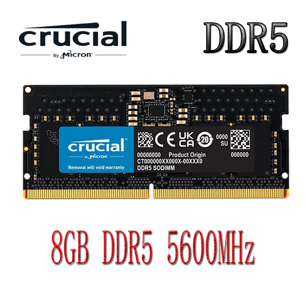 Crucial DDR5 RAM 8GB DDR5 5600MHz PC5-44800S CL46 Laptop Memory ...