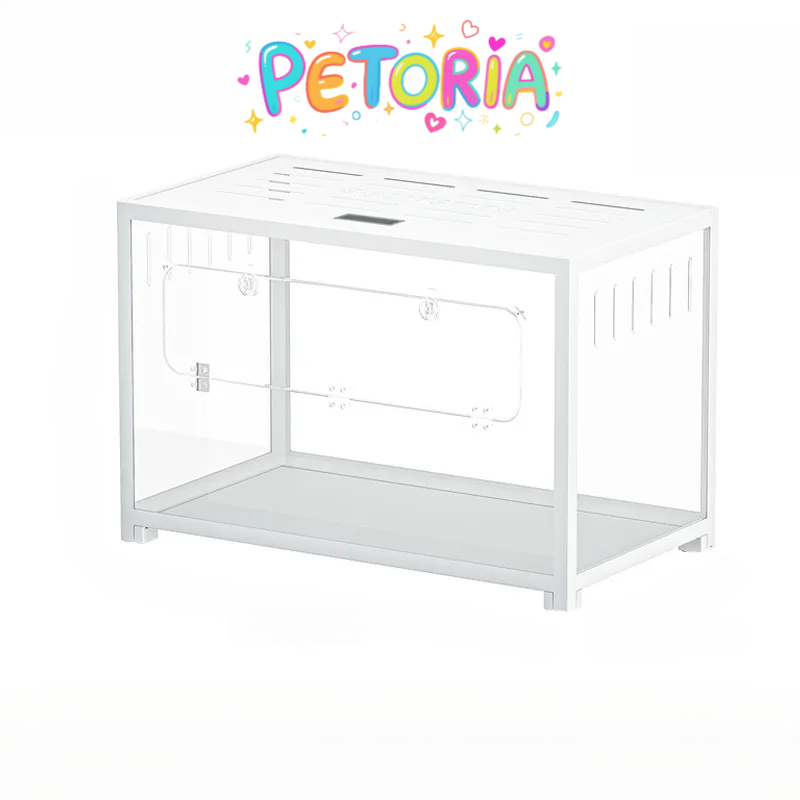 PETORIA Hamster Cage Metal Hamster Cage Large Acrylic Transparent ...