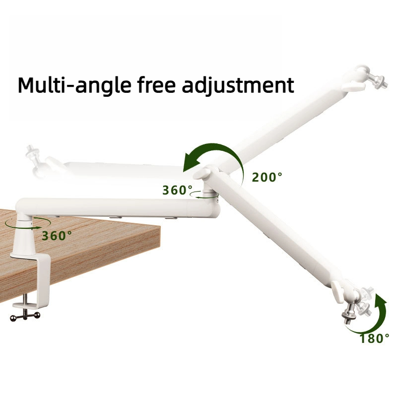 Professional Cantilever Mic Stand - Adjustable White Desktop Microphone ...
