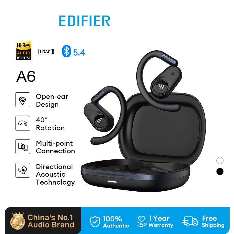 Edifier A6 Open Ear Headphones Waterproof Bluetooth 5.4 Earphone True ...