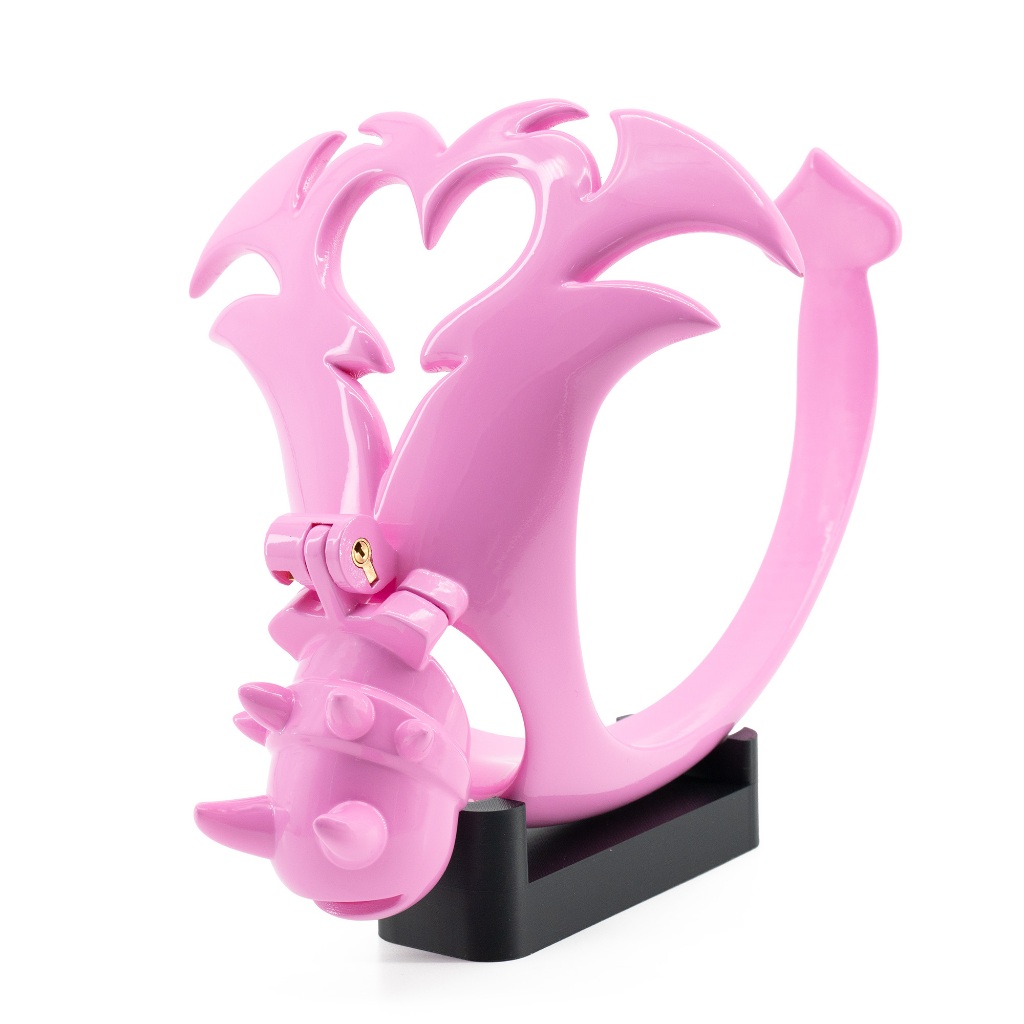 "3D Printed Succubus-Themed Chastity Cage for Femboys with Rear Shield ...