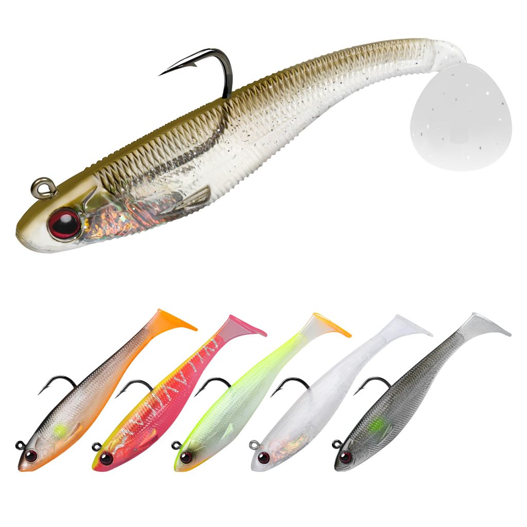 TRUSCEND 3D Paddle Tail Soft Fishing Lure - Glow-in-the-Dark Design ...