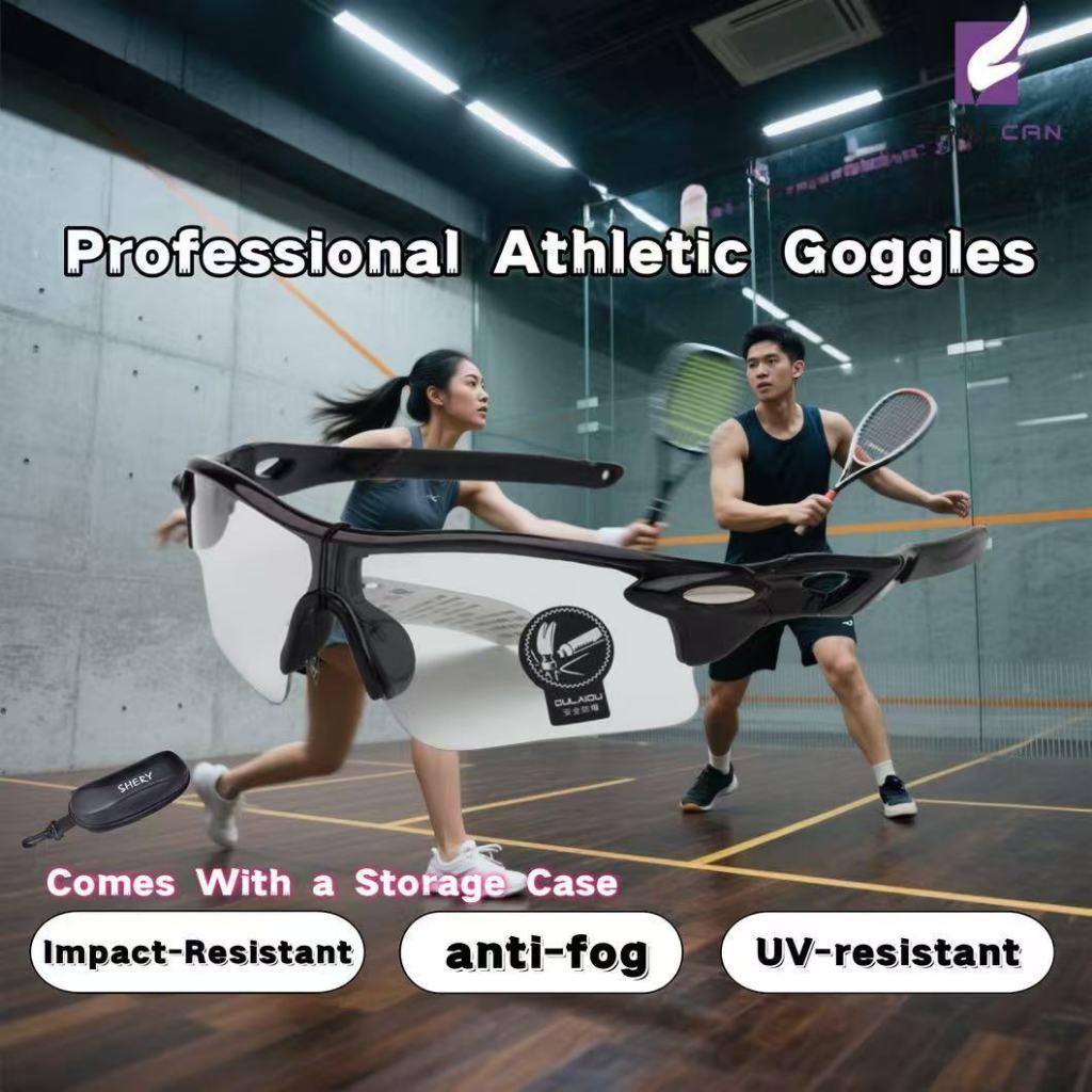 Anti-Fog Squash Sports Goggles for All - Ventilated PC Lens - Cycling ...