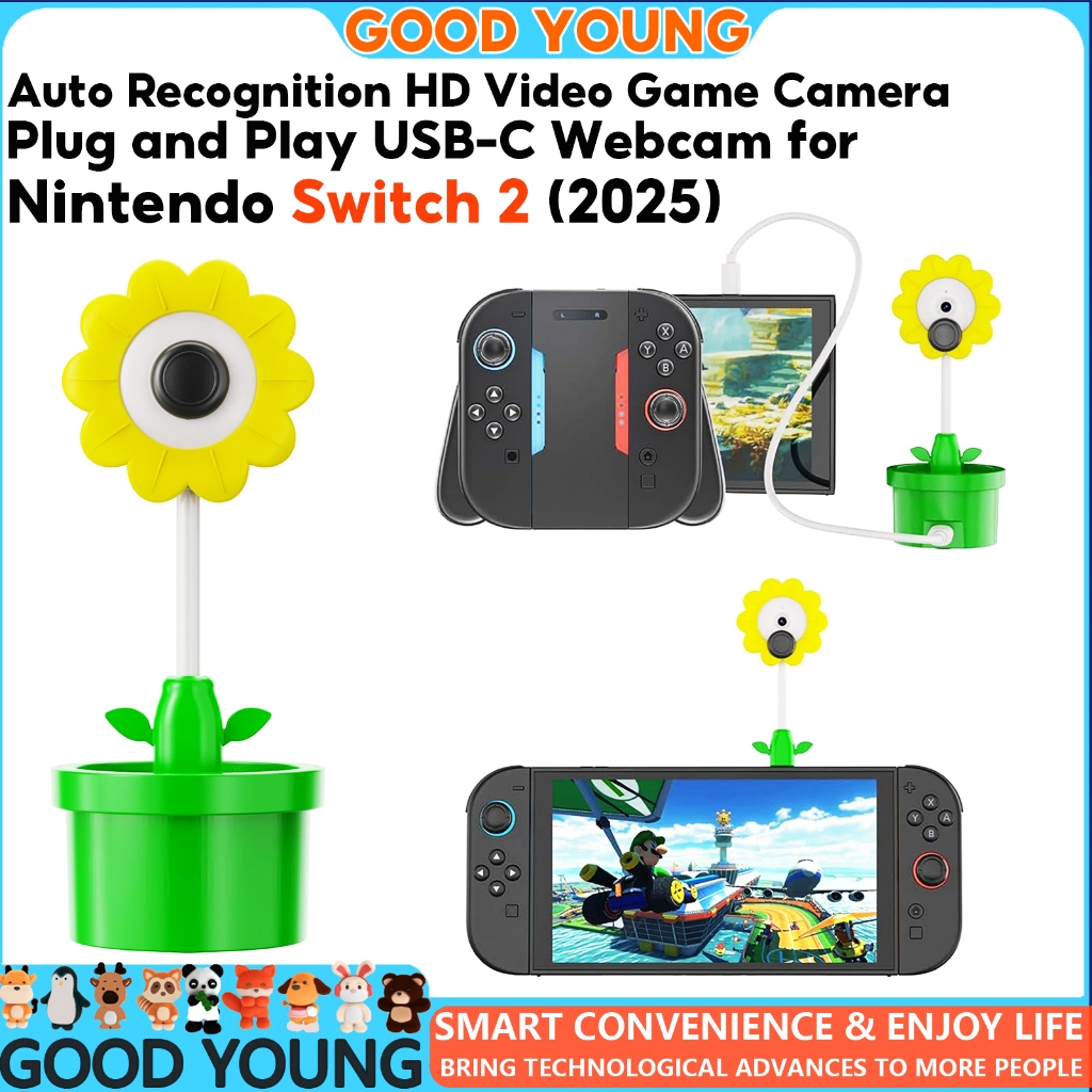 Switch 2 Camera - 2025 720P USB-C Adjustable Webcam for Nintendo Switch ...