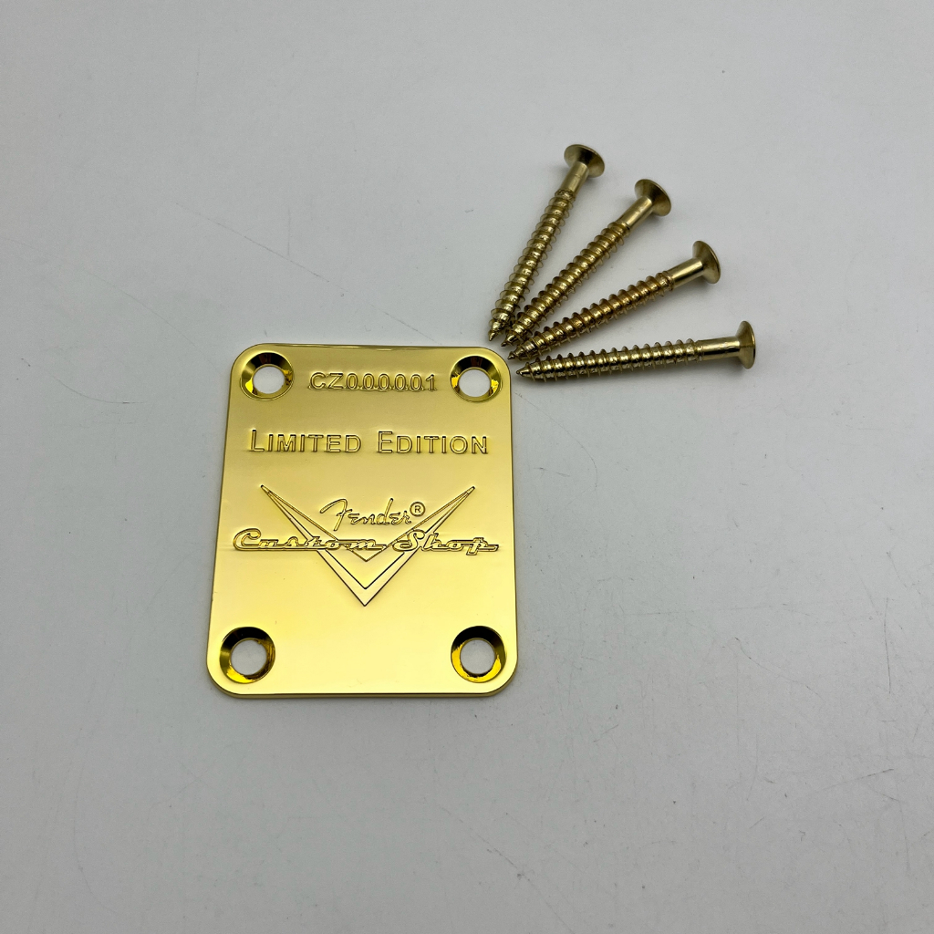 Fender Limited Edition Custom Shop Chrome/gold/black Neck Plate Fit ST ...