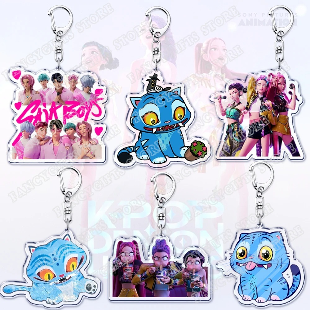Popular Kpop Demon Hunters Huntrix Saja Boys Keychains for Accessories Jewelry Rumi Zoey Jinu ...