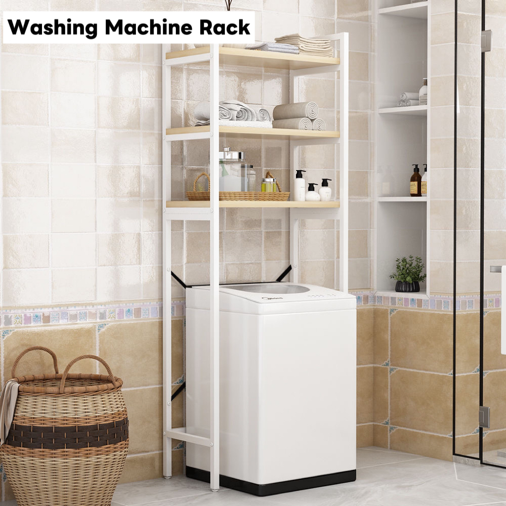 Washing Machine Rack Flip 1/2/3-Tier Bathroom Shelf Modern Simple ...