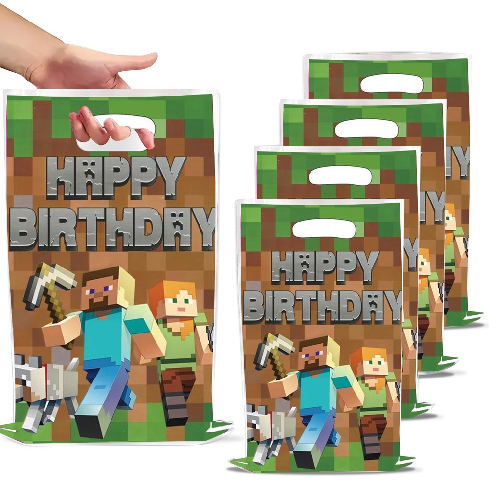 40pcs Minecraft Birthday Party Plastic Bags Candy Bags loot bags Goody ...