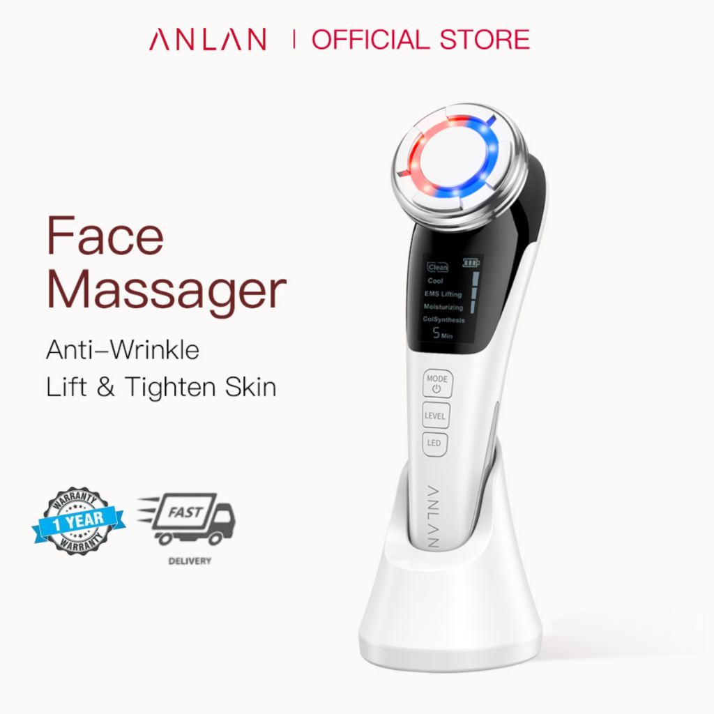 ANLAN Facial Massager EMS Lifting Light Therapy Hot/Cold Sonic ...