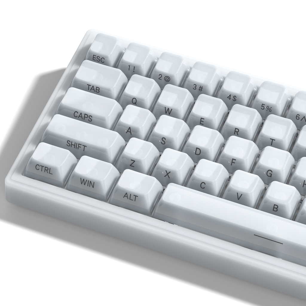 Womier Clear White Transparent Jade 115 Keys MDA Profile Keycaps Set ...
