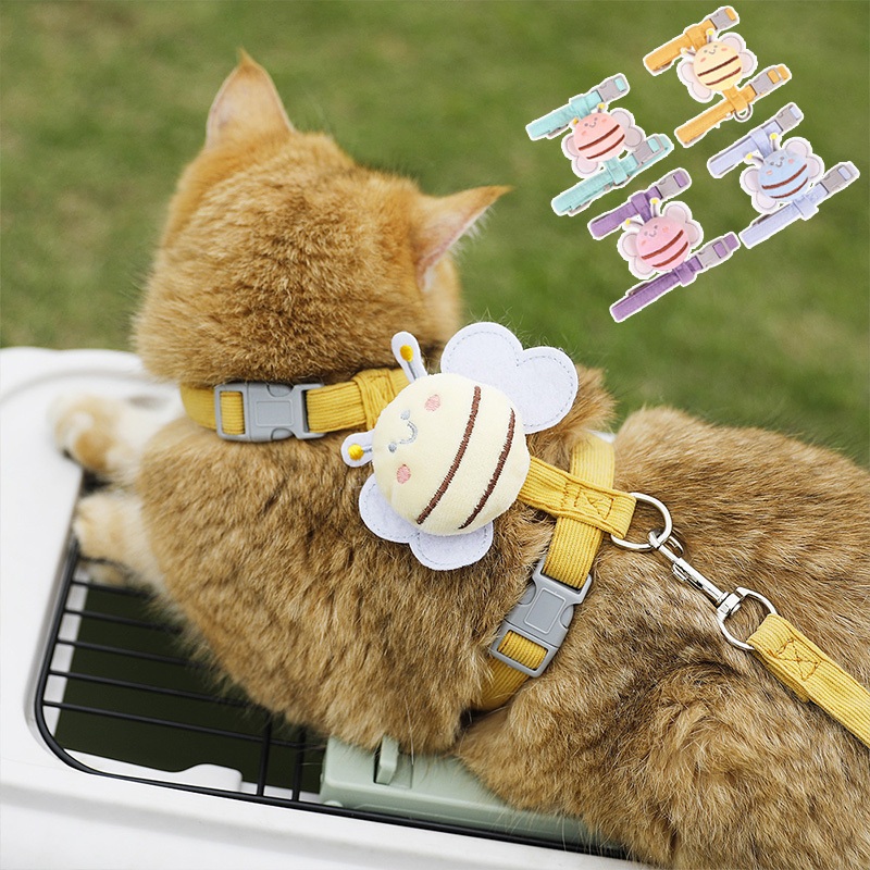 Cat Leash Cat Harness Set Adjustable Anti-breakaway Soft Pet Carrier ...