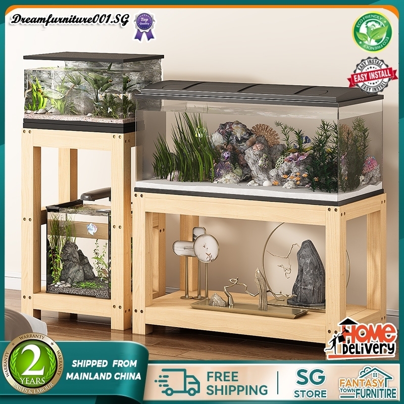 【Ready Stock】Solid Wood Fish Tank Rack Base Bottom Cabinet Placement ...