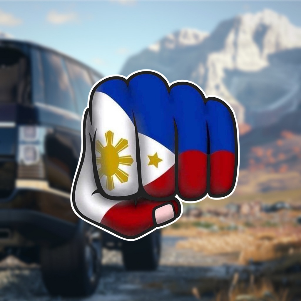 Philippine Flag and Fist Stickers Car Computer Helmet Body Window ...
