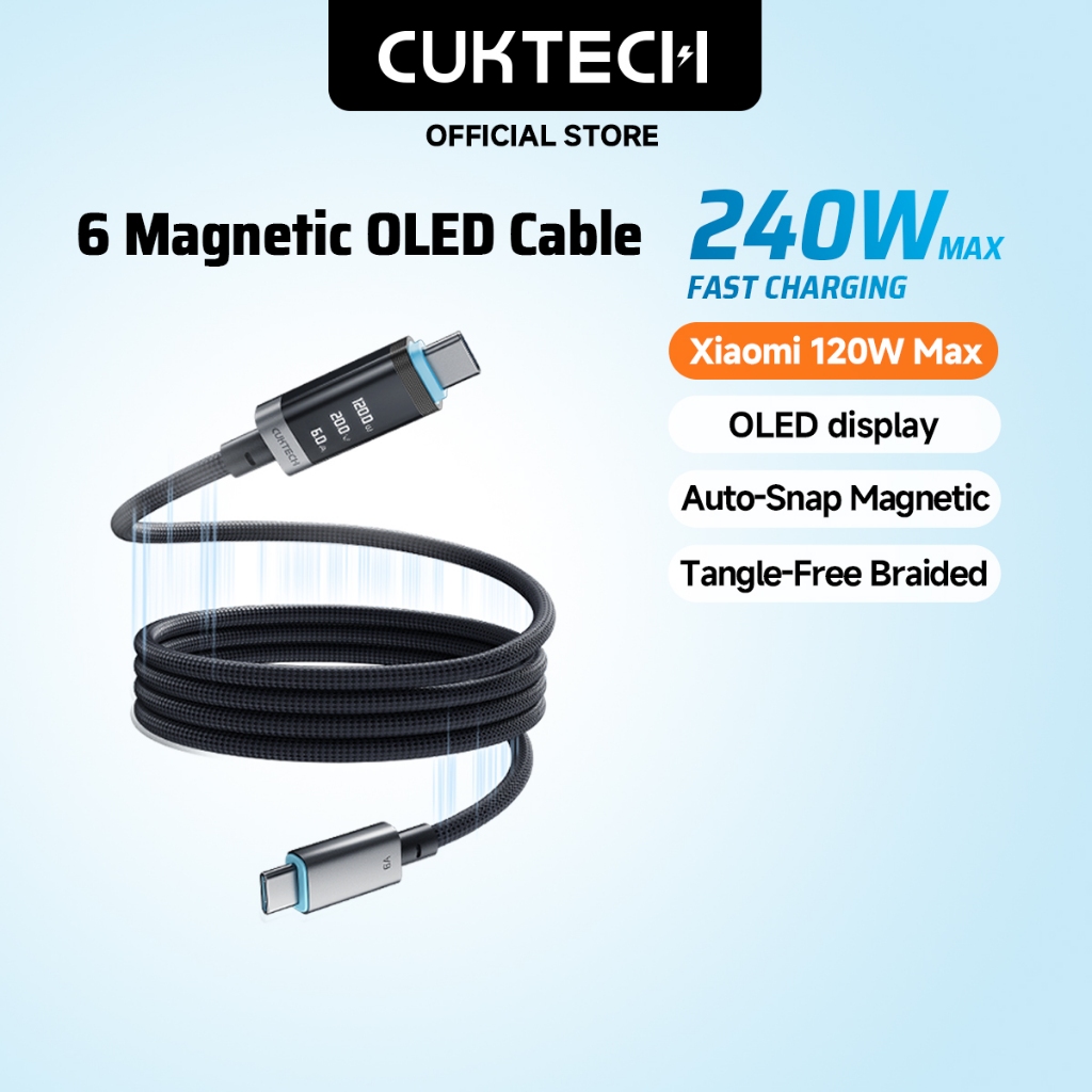 【NEW ARRIVAL】CUKTECH 240W Display Meganetic Cable Type-C to Type-C Fast ...