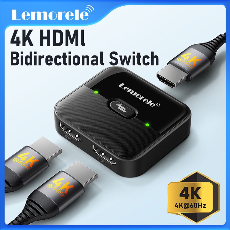 Lemorele HDMI Switch 2 in 1 Out 4K&60HZ HDMI Switcher HDMI Splitter KVM ...