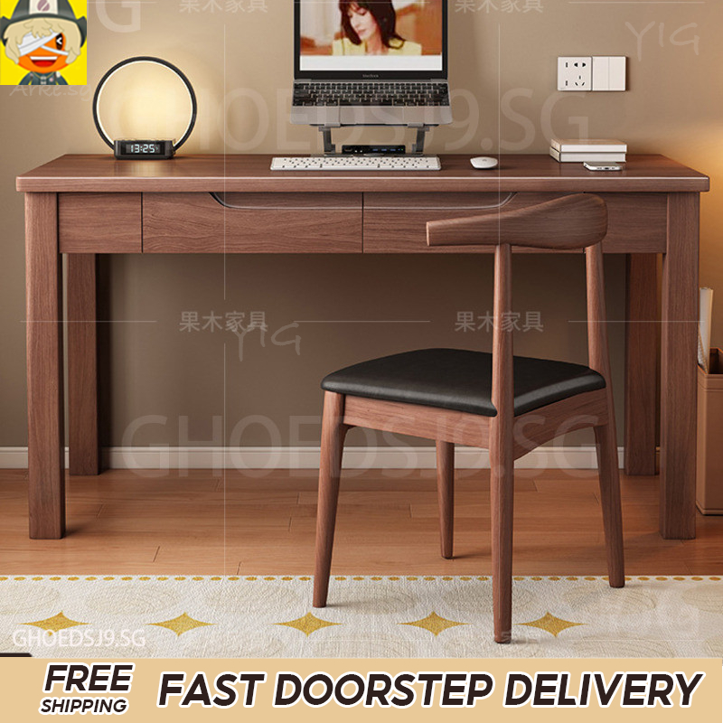 SG Solid Wood Office Computer Desk Bedroom Apartment Student Study Desk ...