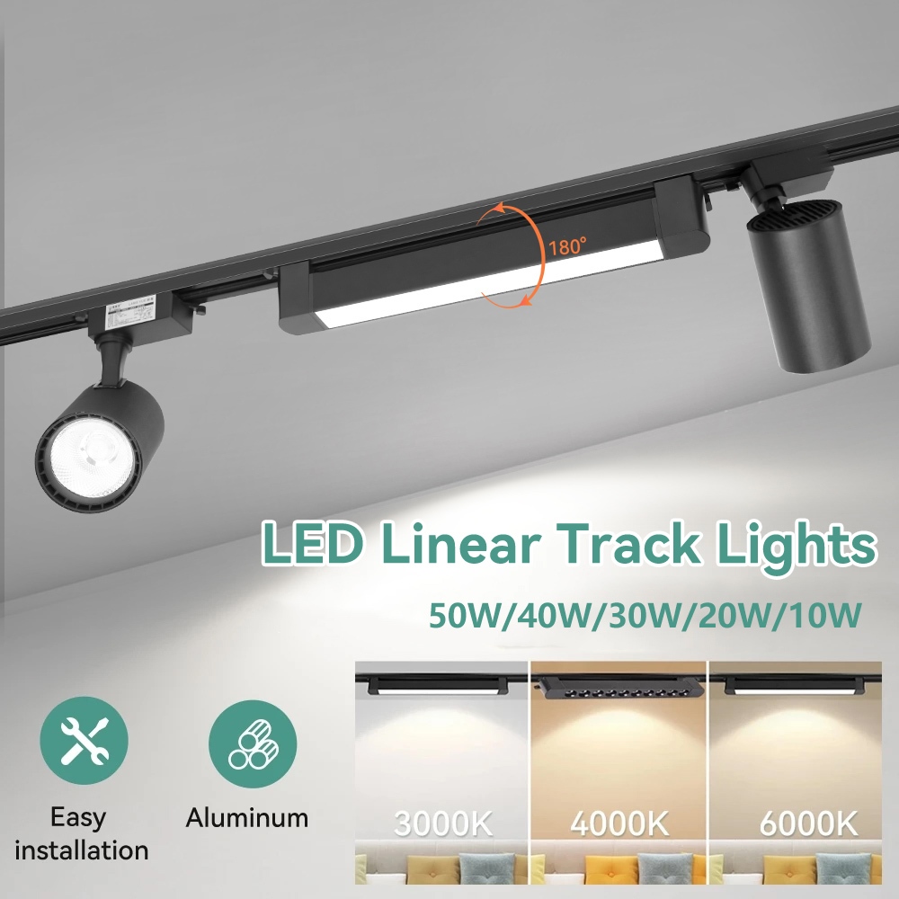 LED Track Light Aluminum Linear Track Ceiling Lamp 220V COB Rail ...