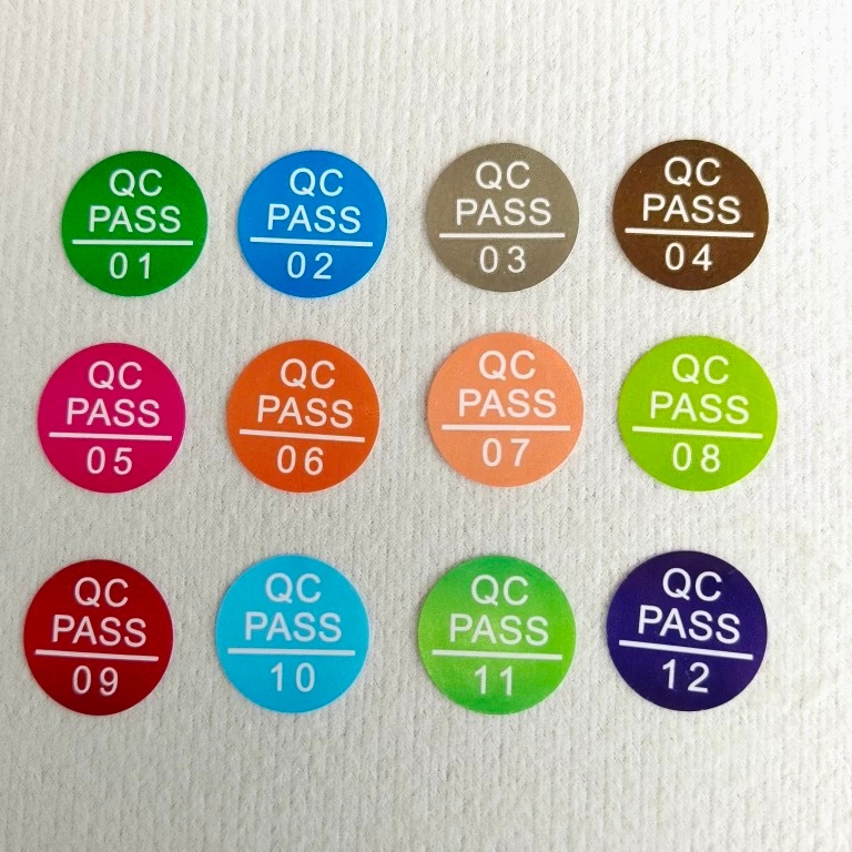 Available 1000pcs QC PASS label 20mm circular certificate inspection ...
