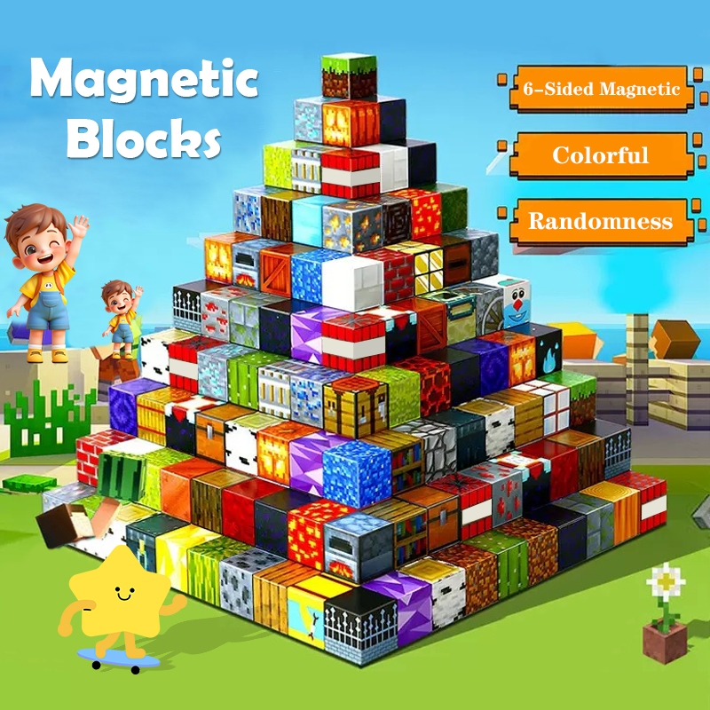 50PCS/100PCS/200PCS Magnetic Block Magnetic Building Blocks DIY Variety ...