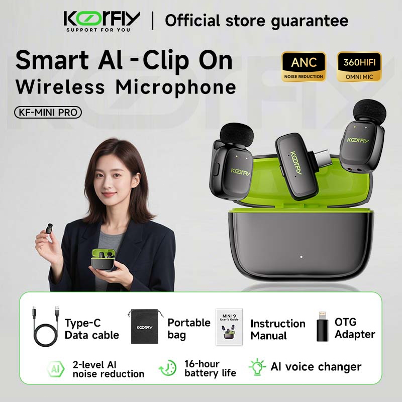 Koorfly KF-Mini Pro Mic Wireless Lavalier Microphone Ultra-Light 2 ...