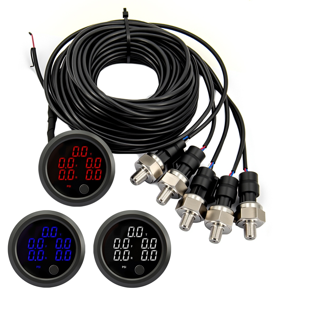 Five in One Display Air Pressure Guage Red/Blue/White LED Digital Air ...