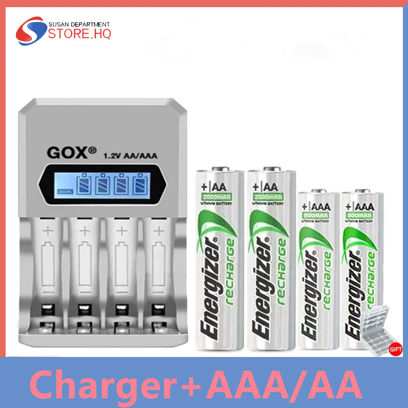 Energizer AAA/AA 2450mah/900mah Ni-Mh Rechargeable Batteries With 4 ...