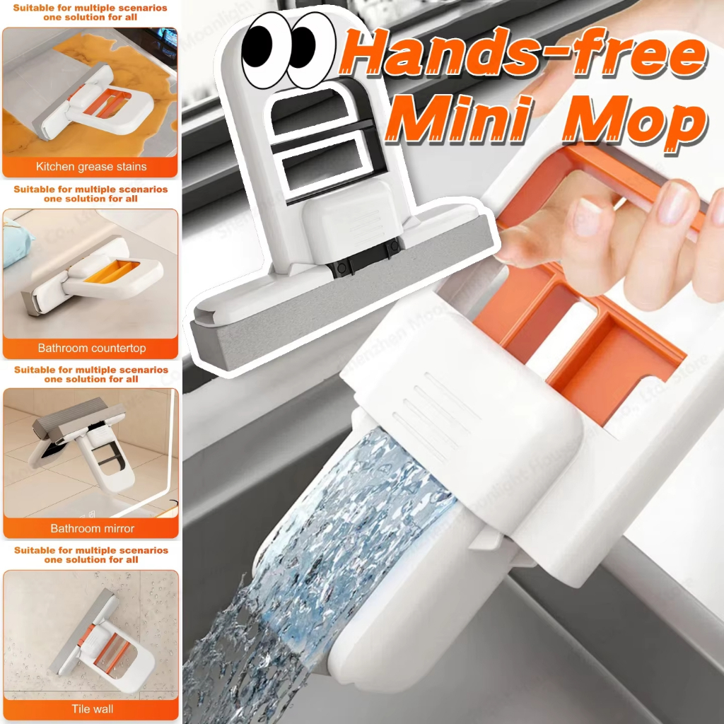 Mini Handheld Mop Folding Powerful Squeeze Home Cleaning Mops with ...