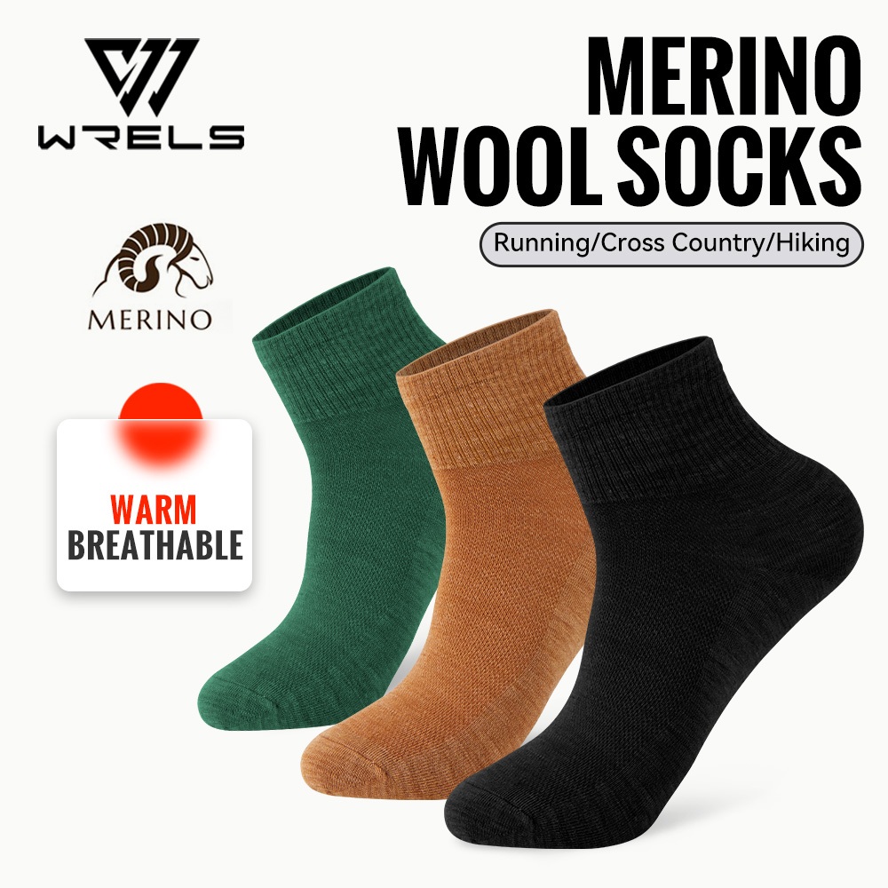 WRELS Merino Wool Athletic Socks Running Tennis Golf Moisture-Wicking # ...