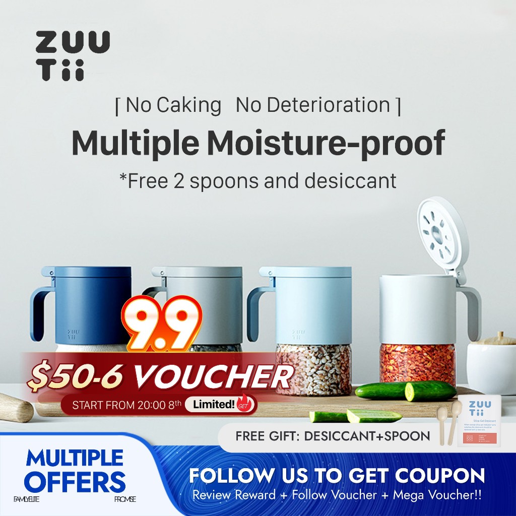 Zuutii Seasoning Bottle(300ml) Spice Container Set Kitchen Storage 4 ...
