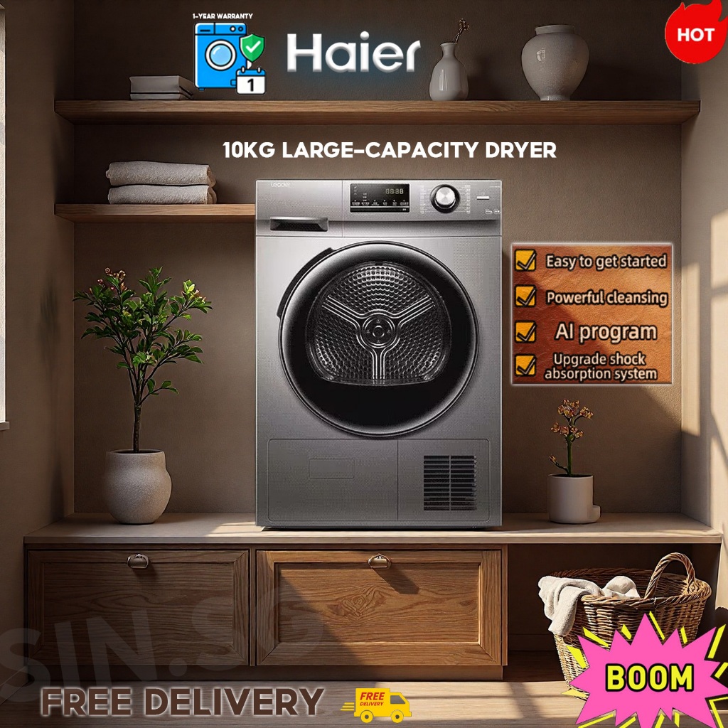 【SG Seller】Haier TBN100-76 -SG 10kg Fully Automatic Clothes Dryer 1 ...