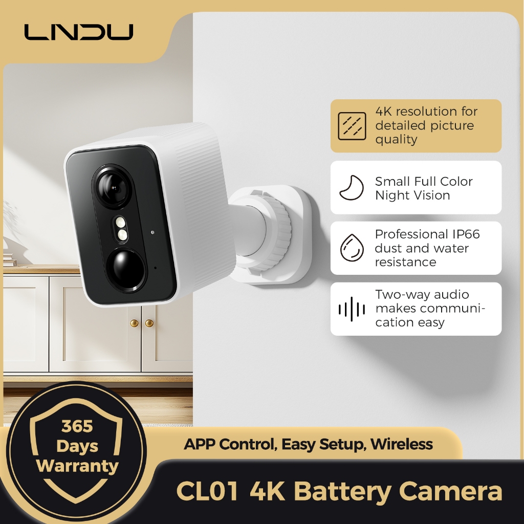 LNDU CL01 4K Battery CCTV Wireless Battery Camera Outdoor Full Color ...