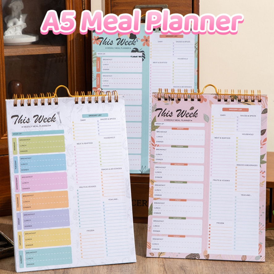 Ins Style Self-Discipline Recipe Planner Cross-Border A5 Coil Tearable ...